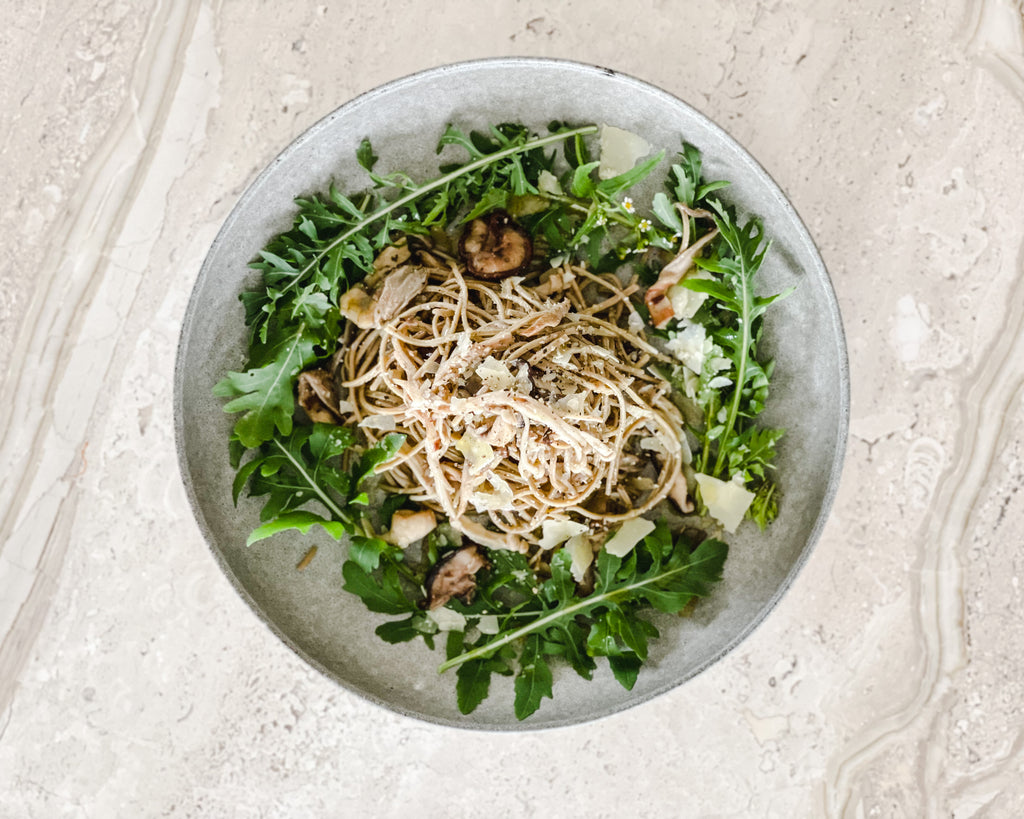 TRUFFLE EDAMAME NOODLES WITH ENOKI & OYSTER MUSHROOMS – ORNAMENT
