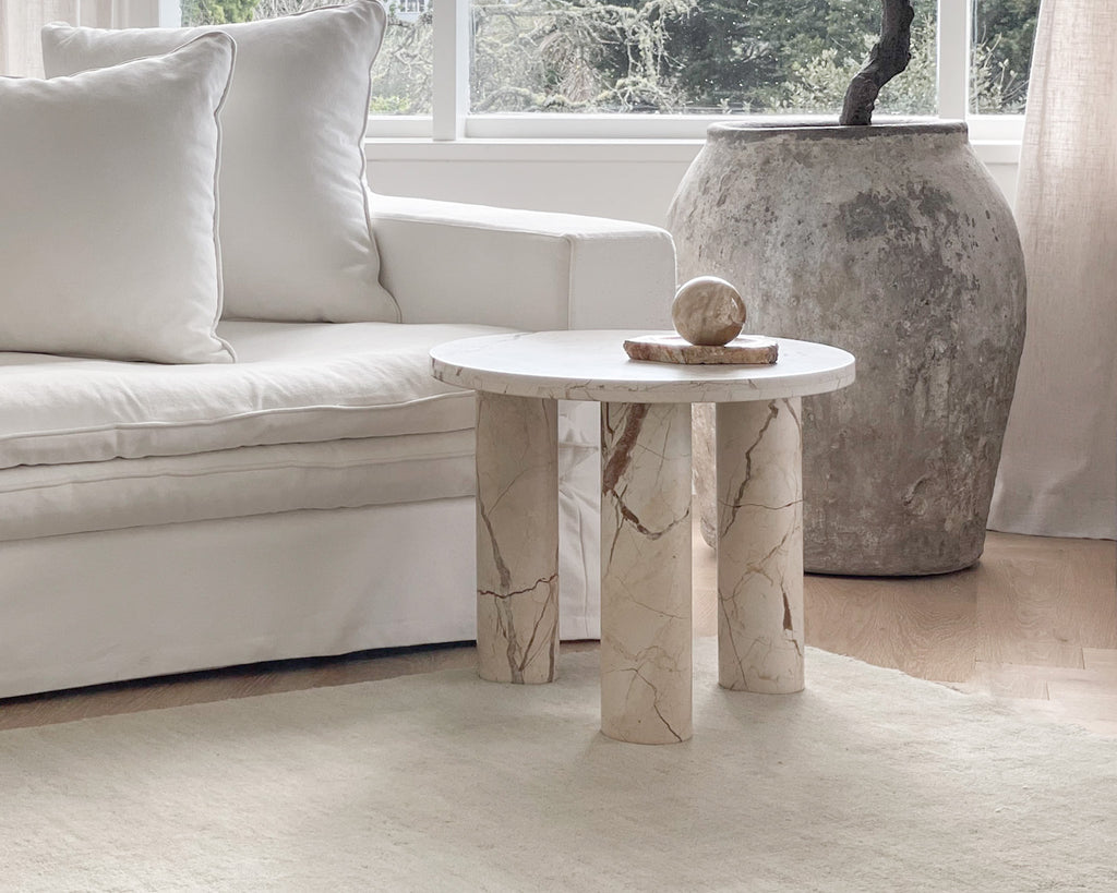 Vitrine Round Marble Side Table | Brown Vein – ORNAMENT