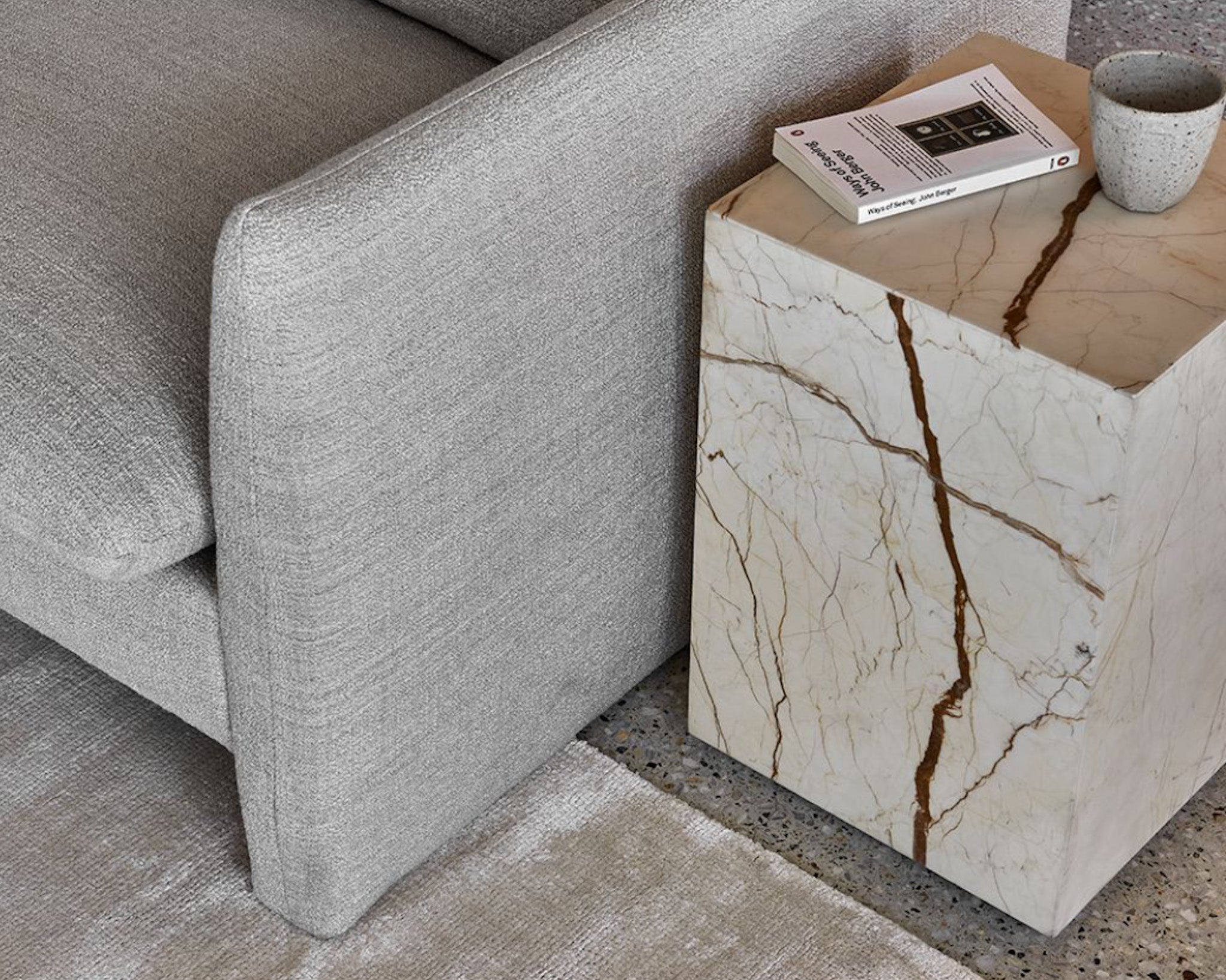 Vitrine Marble Block Side Table | Brown Vein – ORNAMENT