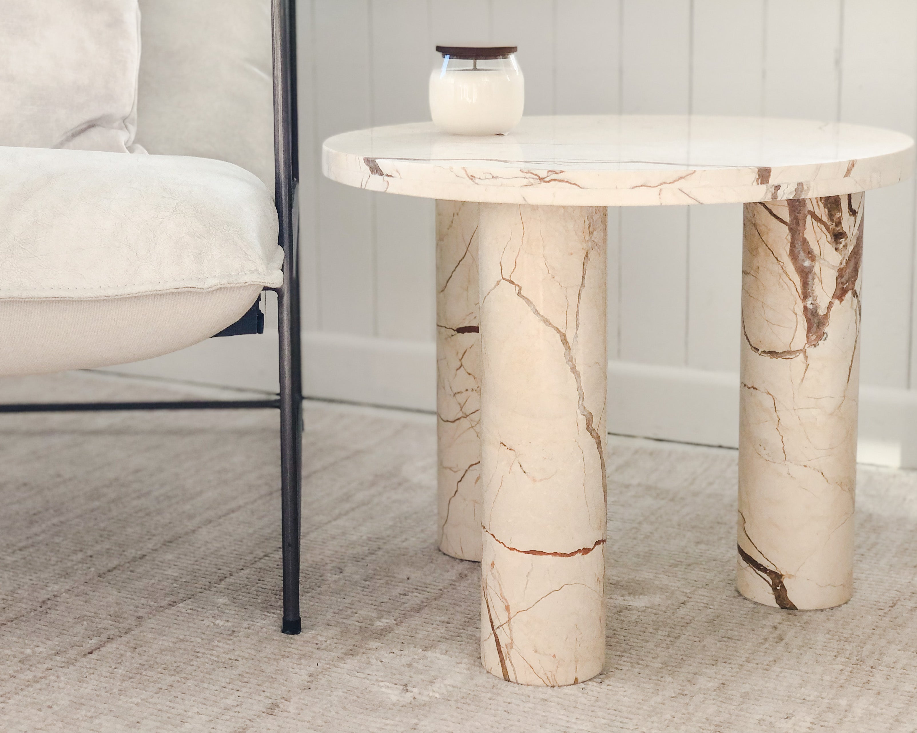 Vitrine Round Marble Side Table | Brown Vein – ORNAMENT