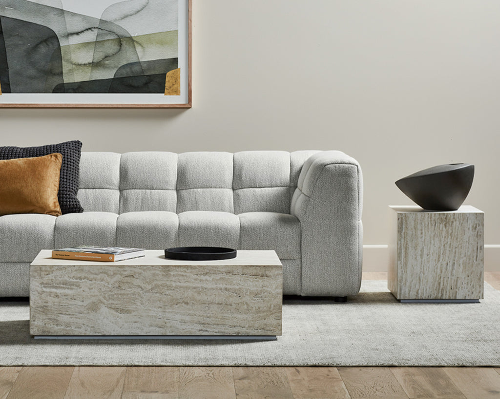 Rectangle Block Coffee Table | Travertine – ORNAMENT